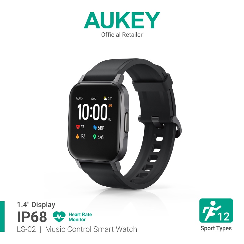 AUKEY LS-02 Smartwatch Fitness Tracker IPX6 Waterproof (24 Months ...