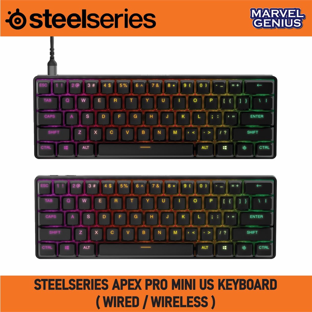 SteelSeries Apex Pro Mini RGB Omnipoint Mechanical Gaming Keyboard ...
