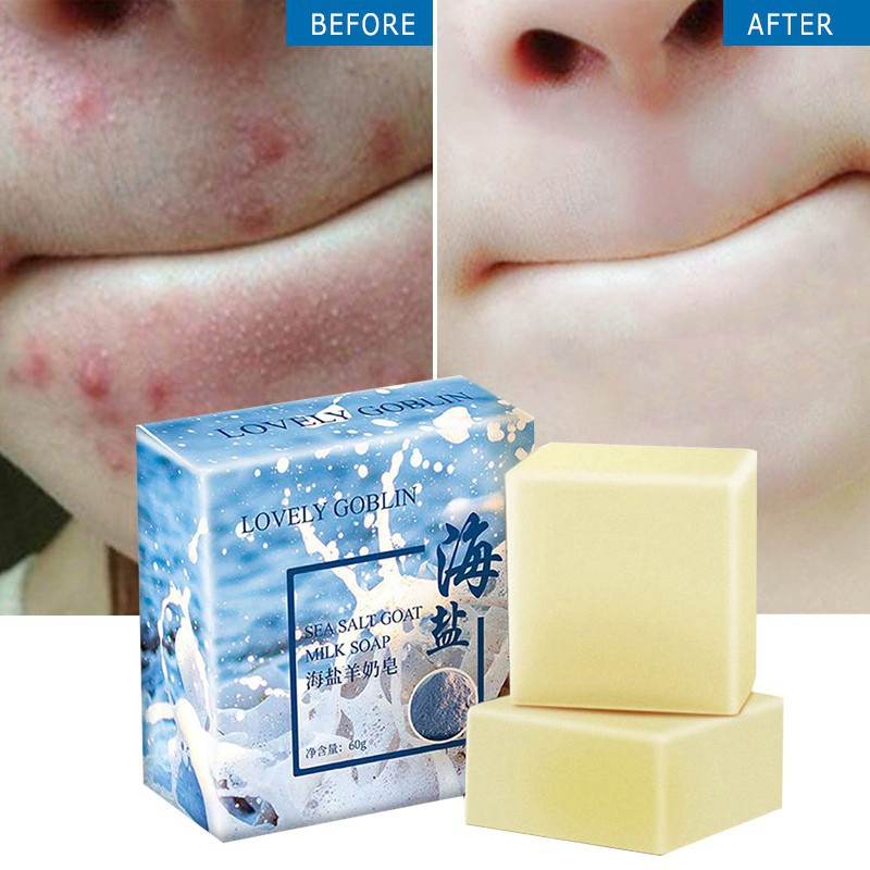 100g sea salt soap cleaner pore grains removal acne treatment Health ...