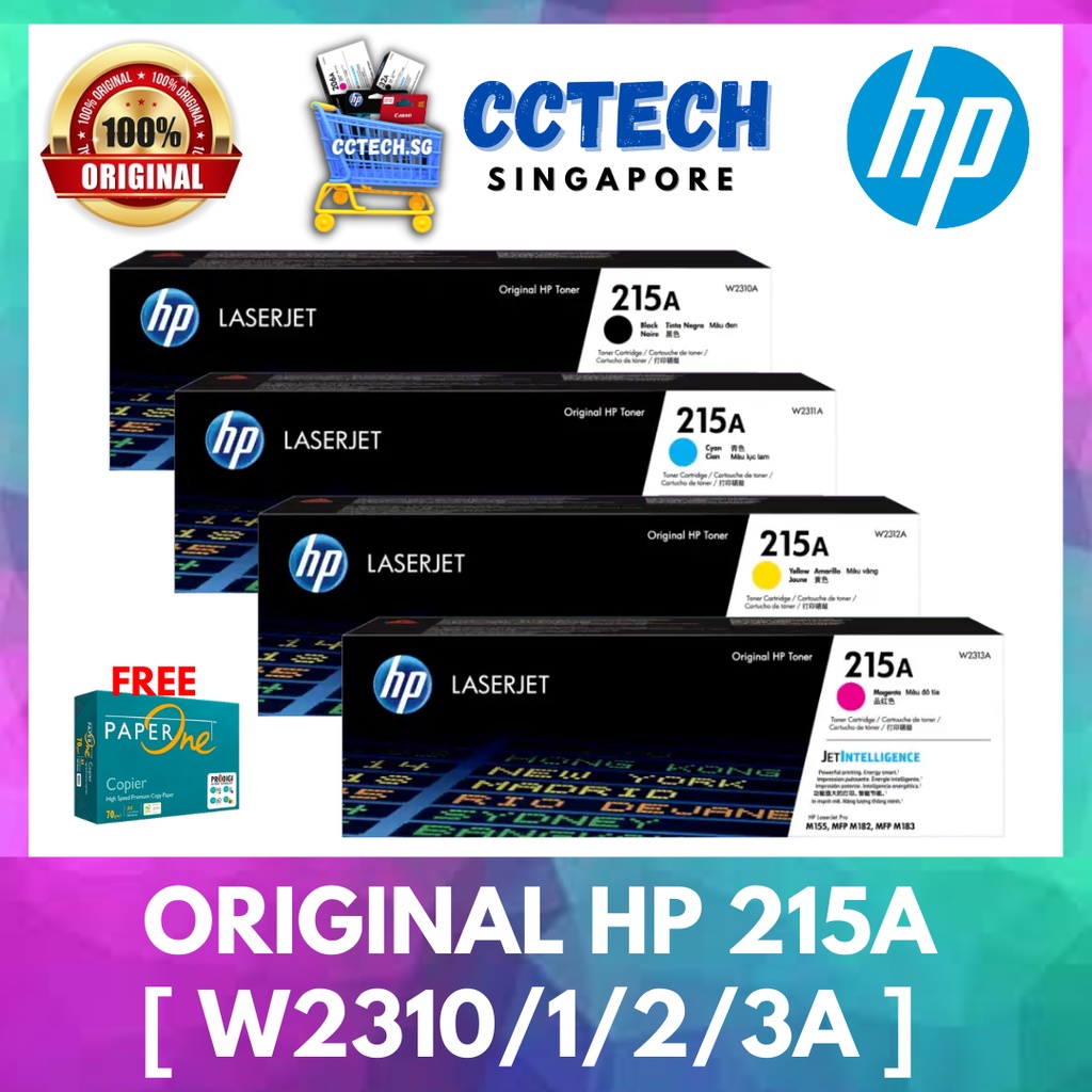 ORIGINAL HP 215A Toner Cartridge (B/C/Y/M) [W2310A/ W2311A/ W2312A ...