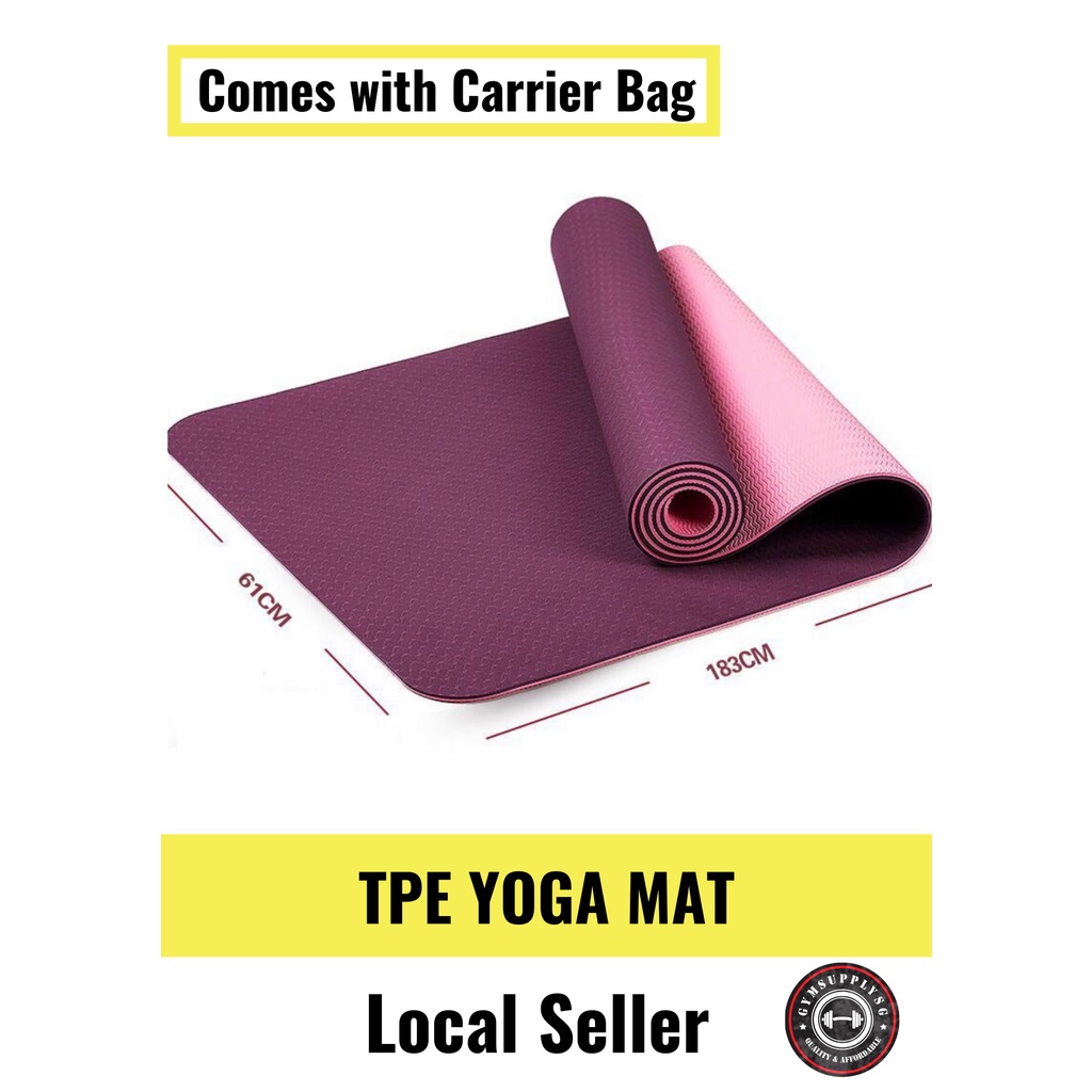 TPE Premium Yoga Mat SG Local stock 6mm Thickness | Shopee Singapore
