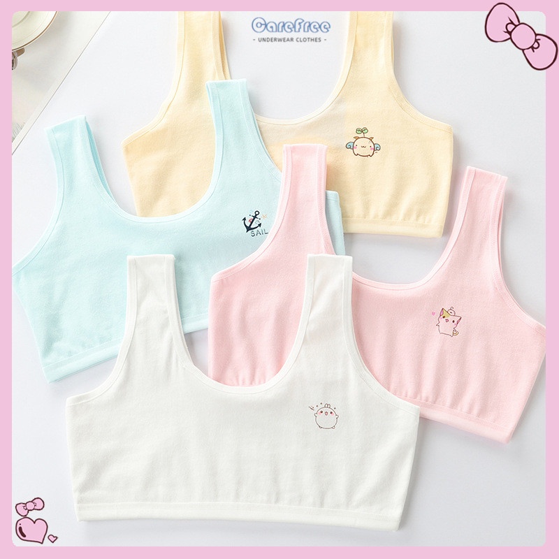 [Ready Stock] Teenage Girls Training Bra Soft Cotton Bralette Students ...