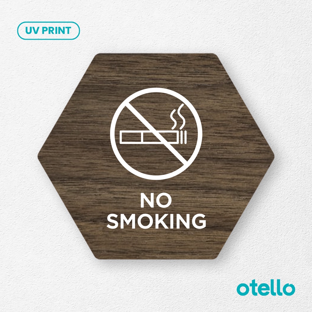 KAYU Signage No Smoking Sign Board No Smoking Wooden Warning Label ...