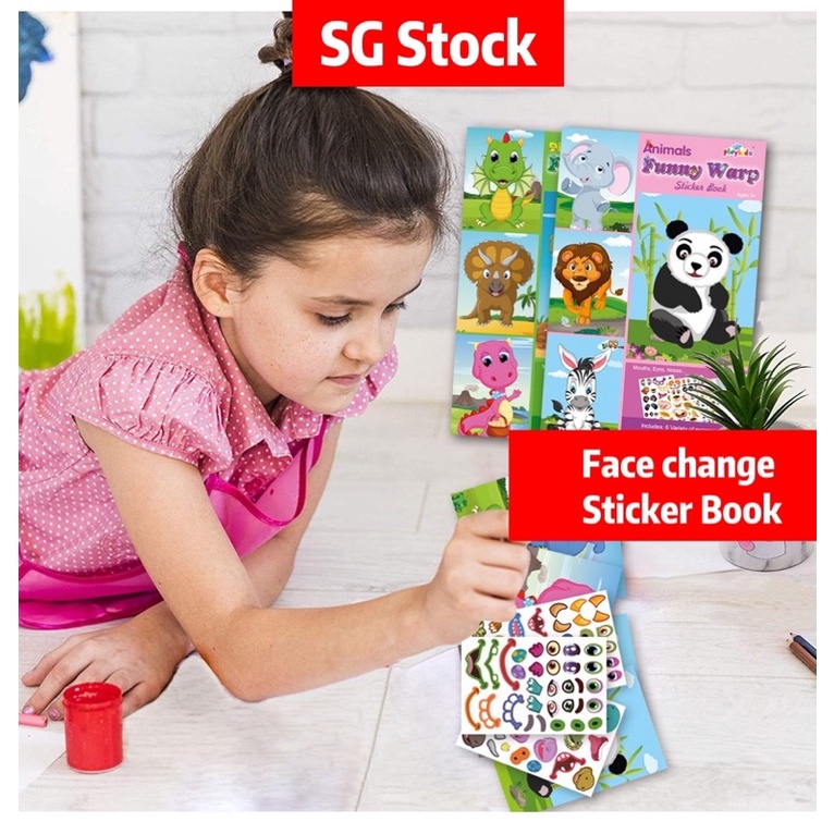 [SG] Kids Sticker Book New DIY Sticker Book Make a Face Puzzle Book ...