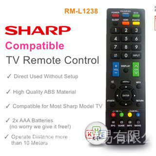SHARP LED LCD TV REMOTE CONTROL RM-L1238 FOR GB225WJSA GA976WJSA ...