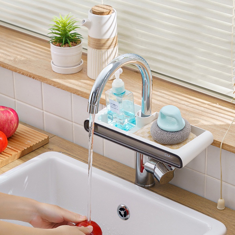 Faucet Rack Free Punch Drain Storage Rack Kitchen Sink Wash Vegetables ...