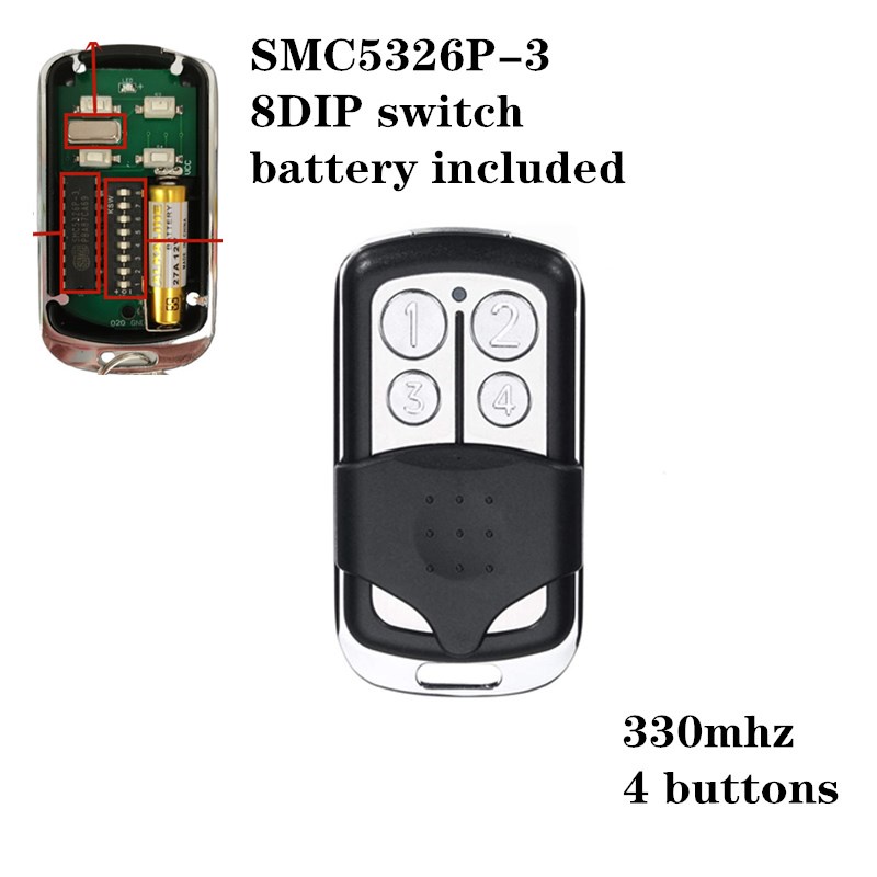 Gate Remote key 330Mhz/433mhz electric door remote. automatic fence ...