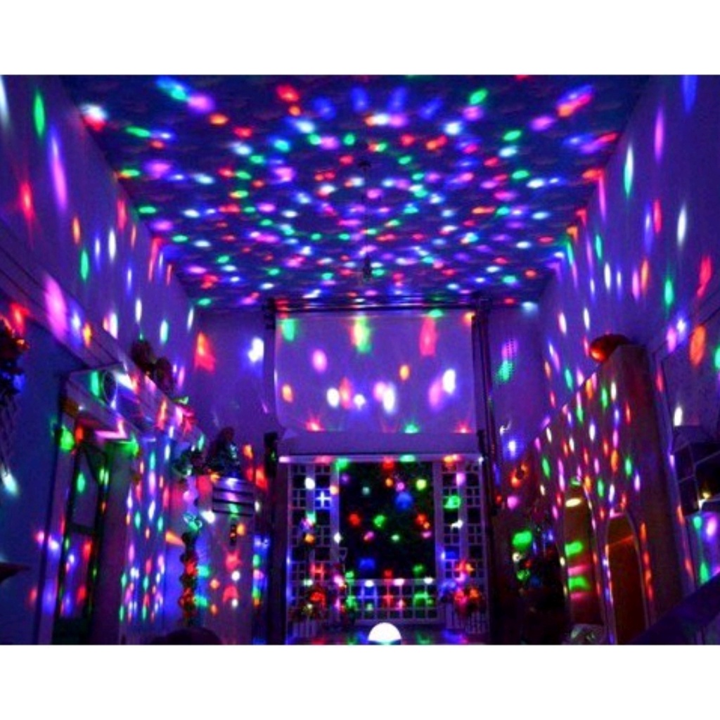7-color Rotating LED Disco Light Rotates to Music, 360 degree effect ...