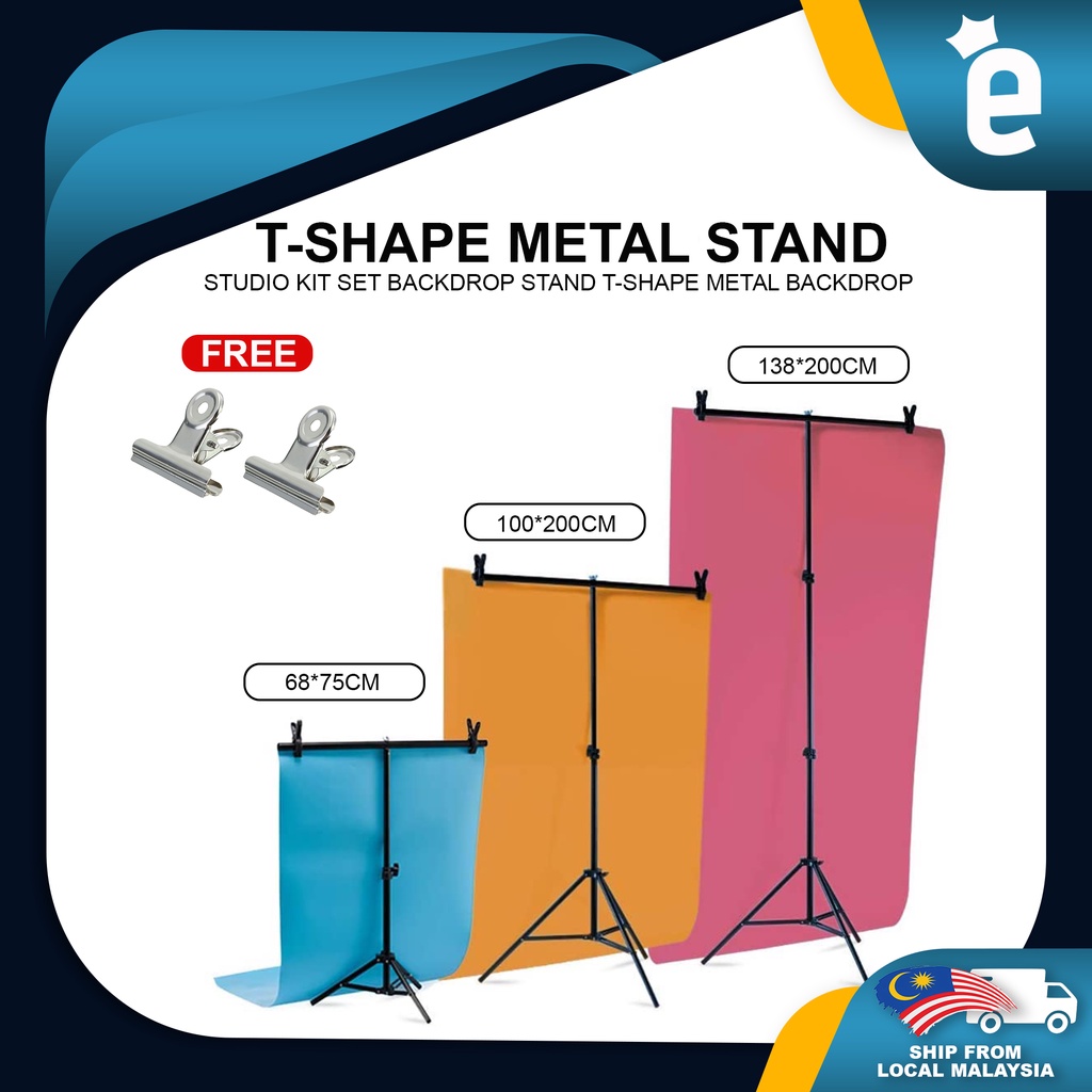 Photo Studio Kit Set Backdrop Stand 2 Backdrop Clip T Backdrop Set T ...