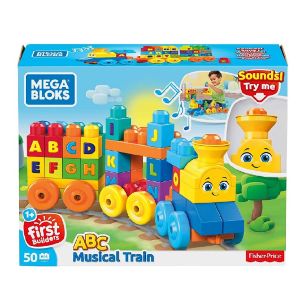 Mega Bloks ABC Musical Train Building Set, 50 pieces | Shopee Singapore