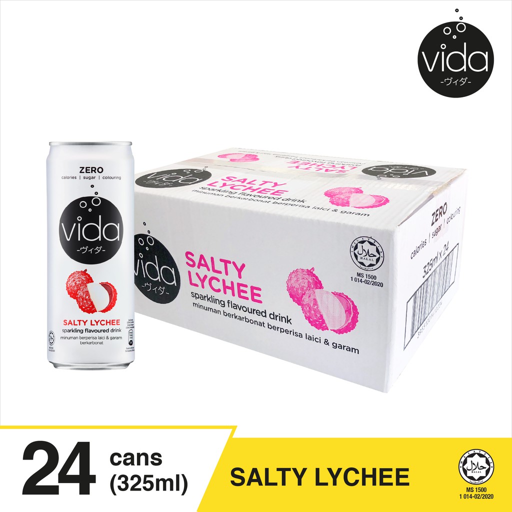 VIDA Sparking Drink - Salty Lychee Flavour (325ml x 24 Cans/1 Carton ...