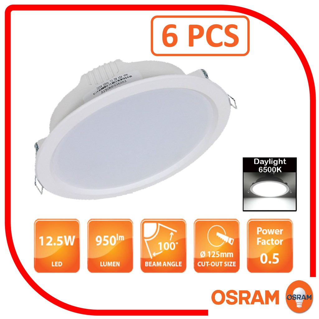 OSRAM LEDVANCE LED DOWNLIGHT 5 DL-L/5/12.5W D/L (6PCS) | Shopee Singapore