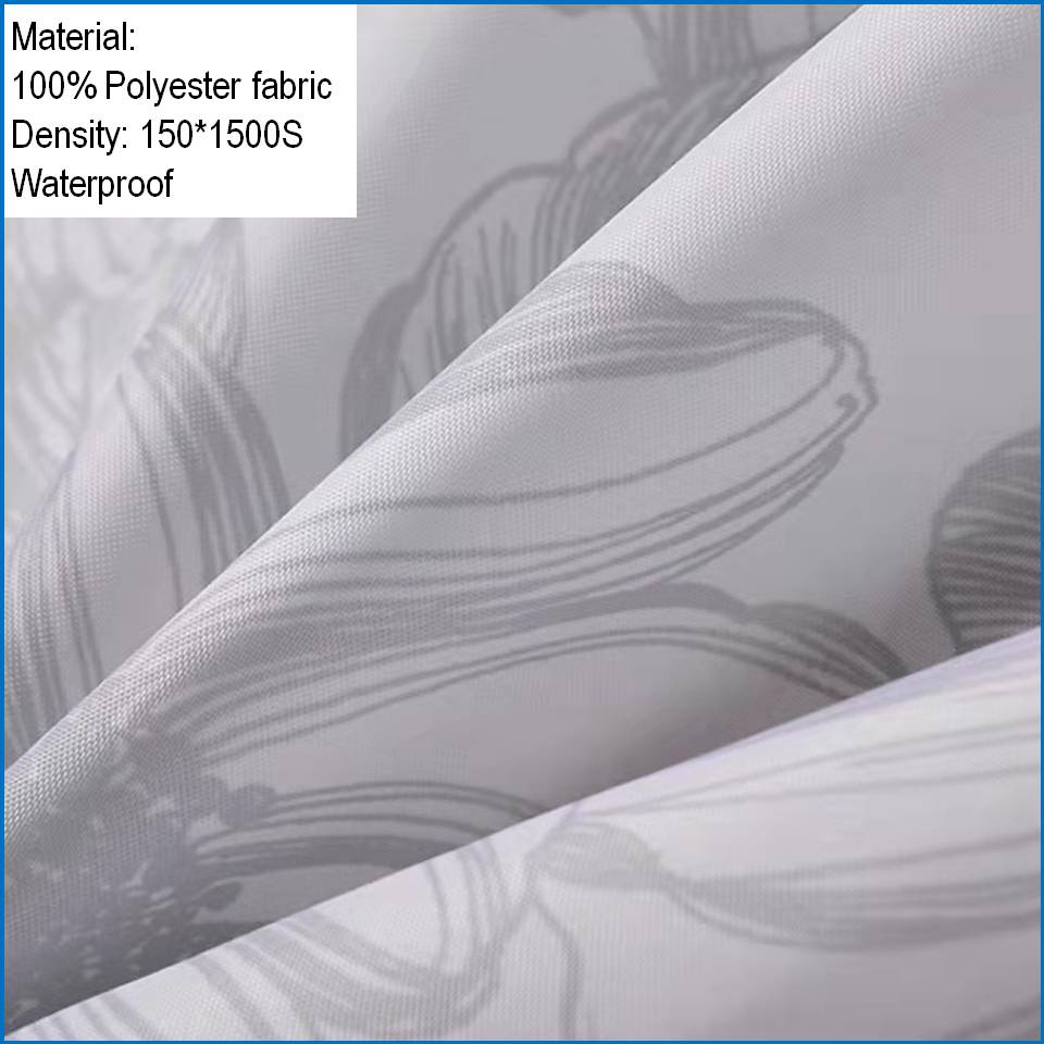 Polyester fabric & EVA Waterproof shower Curtain Bathroom Curtain ...