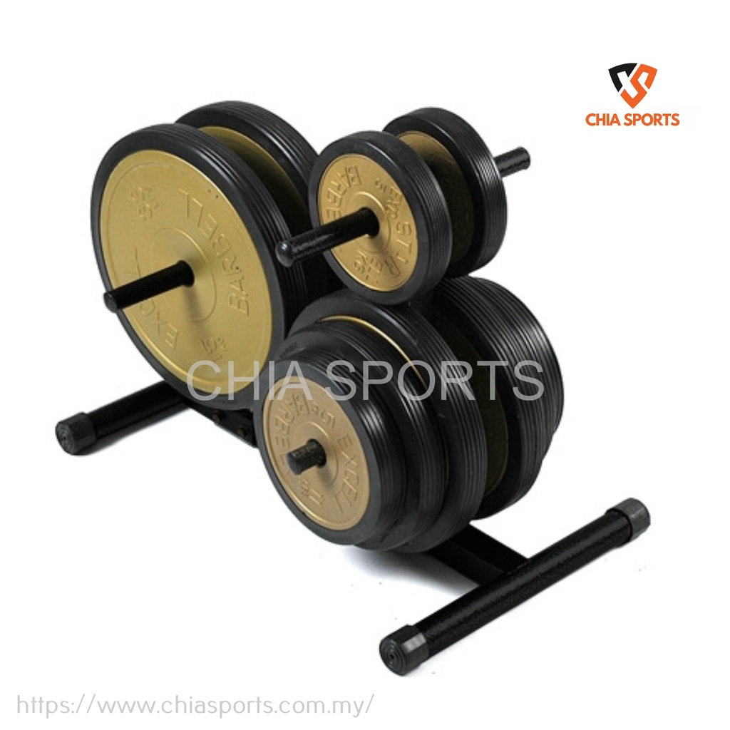 ZYFIT Mini Weight Plate Rack 25mm Weight Tree Storage Bar Holder Stand ...