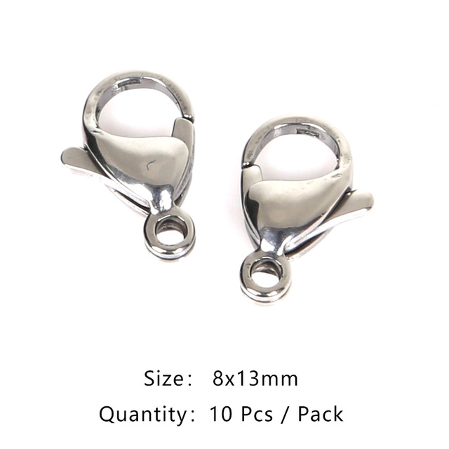 【NCC】20/50 PCS Stainless Steel Charms Pendant Clasps Pinch Clip Bail ...