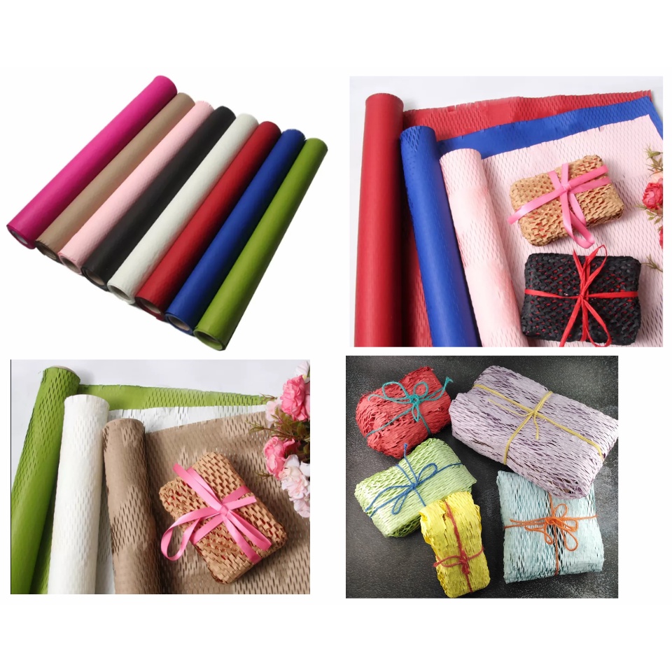 Honeycomb Rolled Colorful Paper Packaging Wrapper Cushioning (Bubble ...