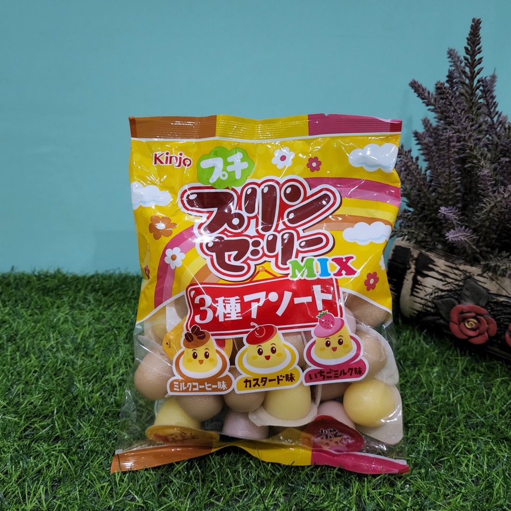 Kinjo pudding jelly mix 3 flavors, pack of 28, Japan | Shopee Singapore