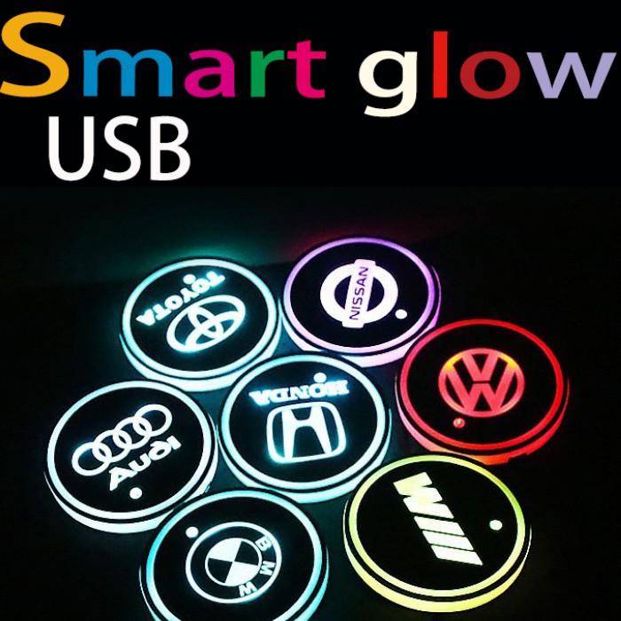 Car LED luminous water coaster colorful water coaster car atmosphere ...
