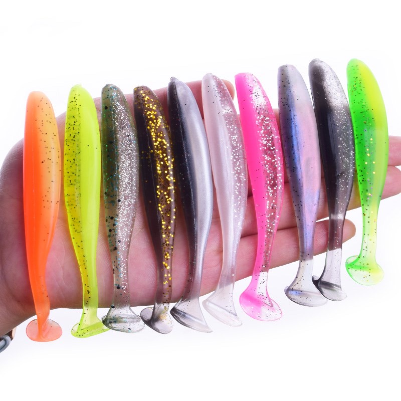 T-tail soft bait road sub soft insect lead hook two-color slow sinking ...