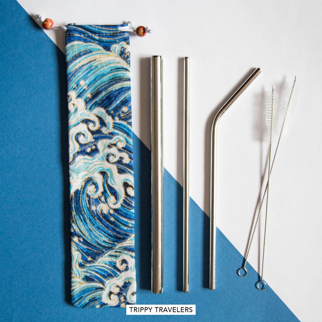 Stainless Steel Straw Set in Drawstring Pouch | Shopee Singapore