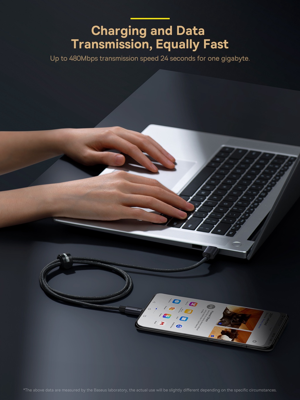 Baseus 6A USB Type C Cable For Huawei P50 P40 Pro Honor Super Charge ...