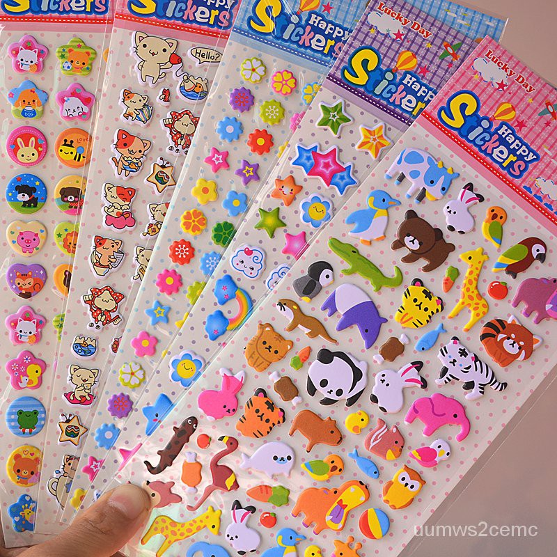 Children Stickers Reward Dinosaur Bubble Sticker Baby Kindergarten ...