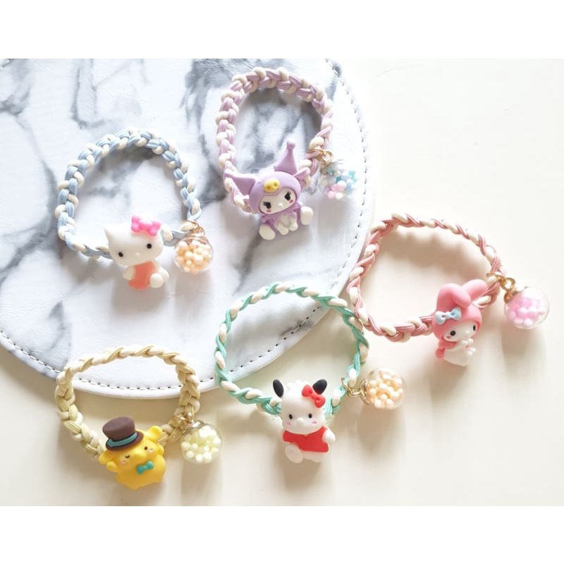 SG STOCK Cute Braid hair tie | Scrunchie Hello kitty My Melody Pochacco ...