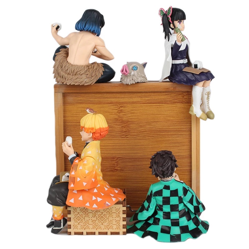 Demon Slayer Anime Figure Sitting position eat rice PVC Figure Model ...