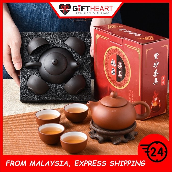 (5 Pieces) GIFTHEART Ceramic Teapot Full Set 5-Pieces High Tea Teapot ...