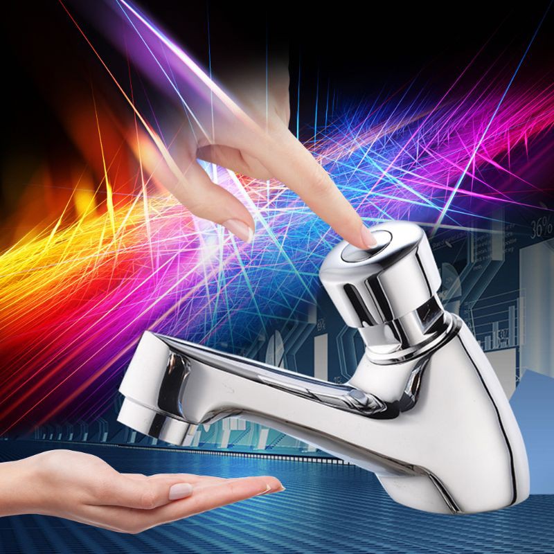 Auto Self Closing Water Saving Tap Bathroom Basin Cold Faucet Delay ...