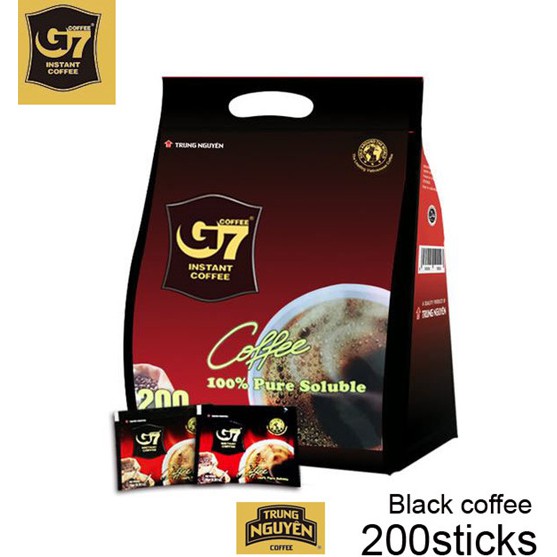 Trung Nguyen G7 unsweetened instant Black Coffee 2g x 100 / 200 Sticks Vietnam cafe NEW | Shopee ...