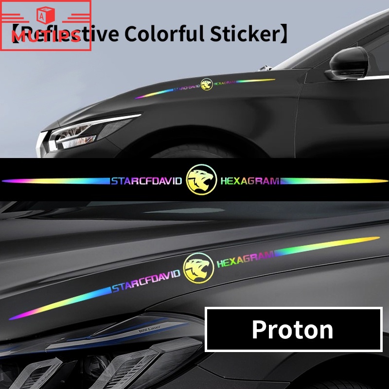 Proton Colorful laser reflective sticker car logo sticker for Wira X50 ...