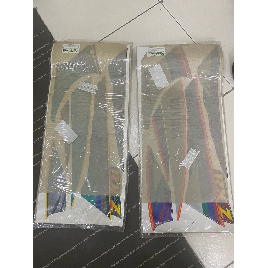 Body strip / stiker / decal yamaha rxz hijau redline , blueblack dan ...