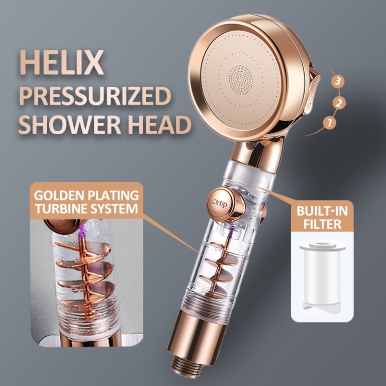 Turbocharged Shower Head 3 Mode High Pressure Adjustable Filtering ...