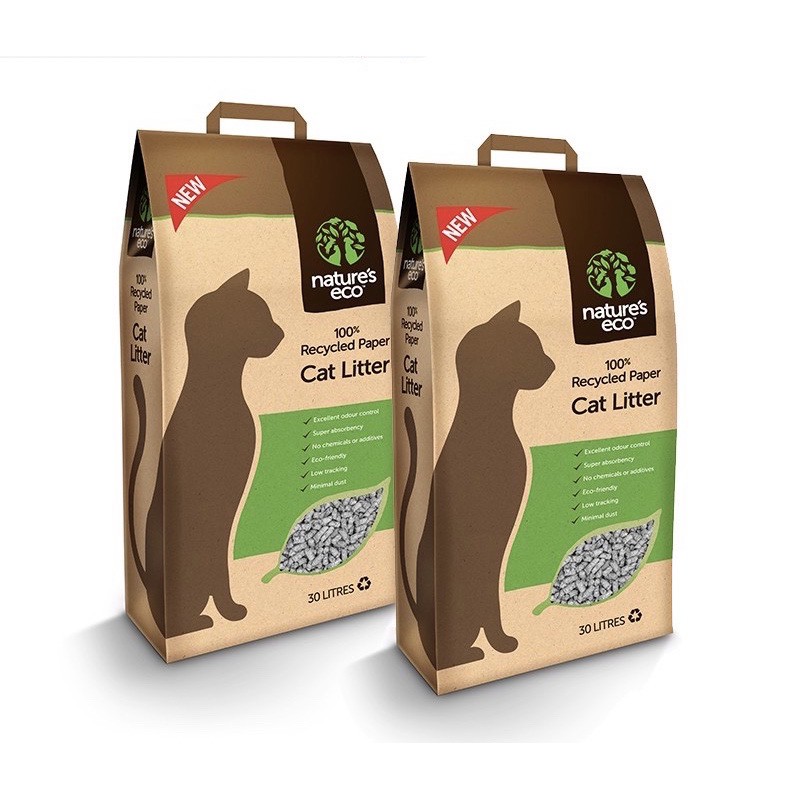 Nature’s Eco Recycled Paper Cat Litter 30L | Shopee Singapore