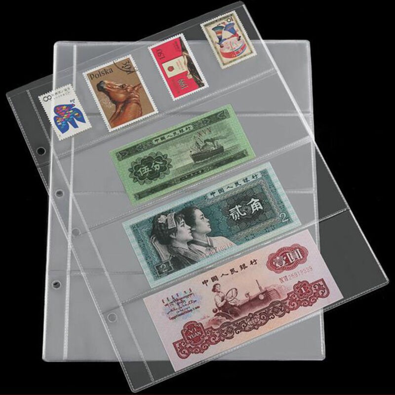 Paper Money Page Collector Currency Album Sleeves PVC Transparent Bill ...