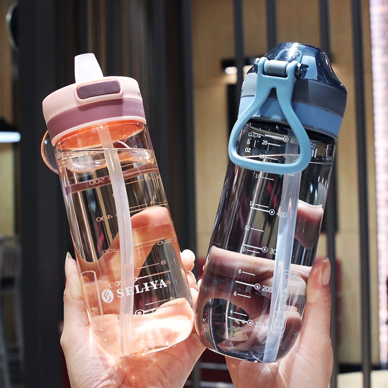 650ml Kids Bottle with Straw Safe Plastic Heat-resistant Water-proof ...