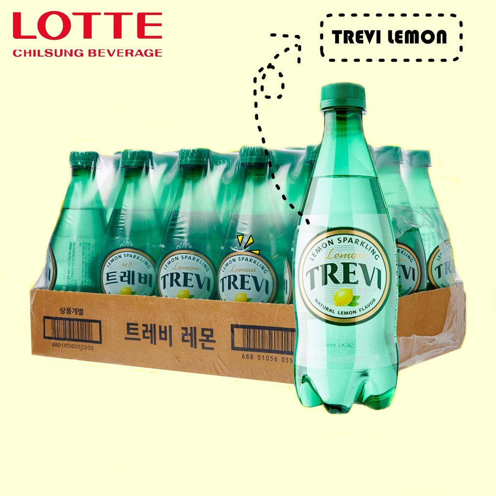 LOTTE Trevi Sparkling Water Lemon - Case (20 x 500ml) | Shopee Singapore