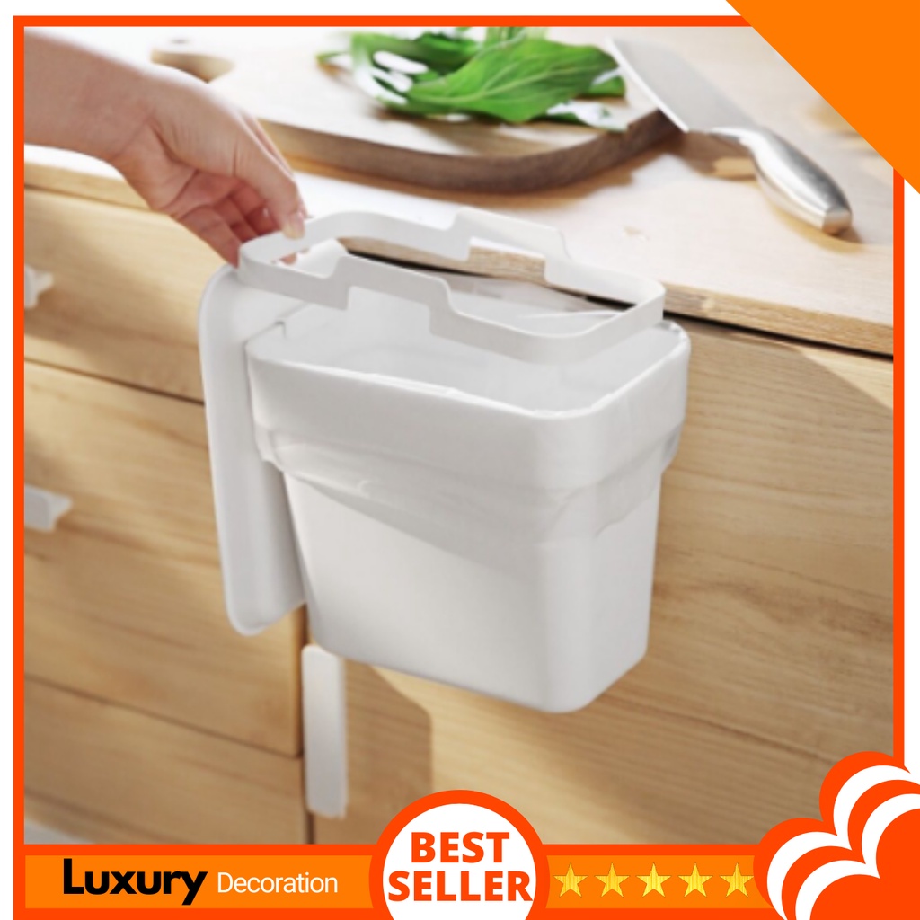 Multipurpose Hanging Trash Bin Trash Can With Lid 6101a Kitchen Trash ...