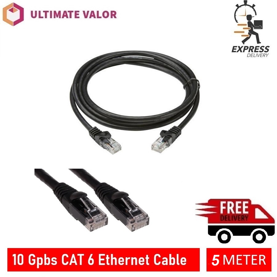 [SG Seller] CAT 6 Gigabit Ethernet Lan Network Black Patchcord Cable 0 ...