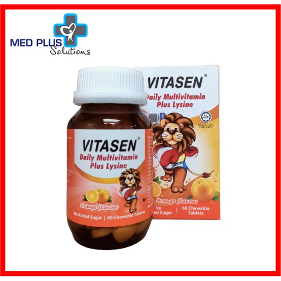 VITASEN Multivitamin Plus Lysine (Orange Flavour) 60 Chewable Tablet ...