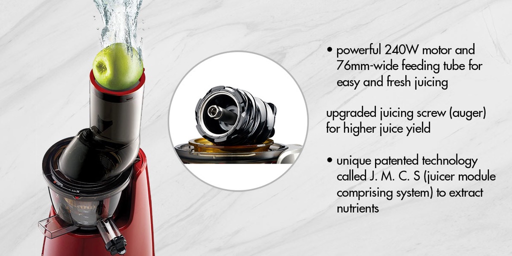 Kuvings C7000 Whole Slow Juicer with Dual Feeding Chute for Cold Press Masticating Juice ...