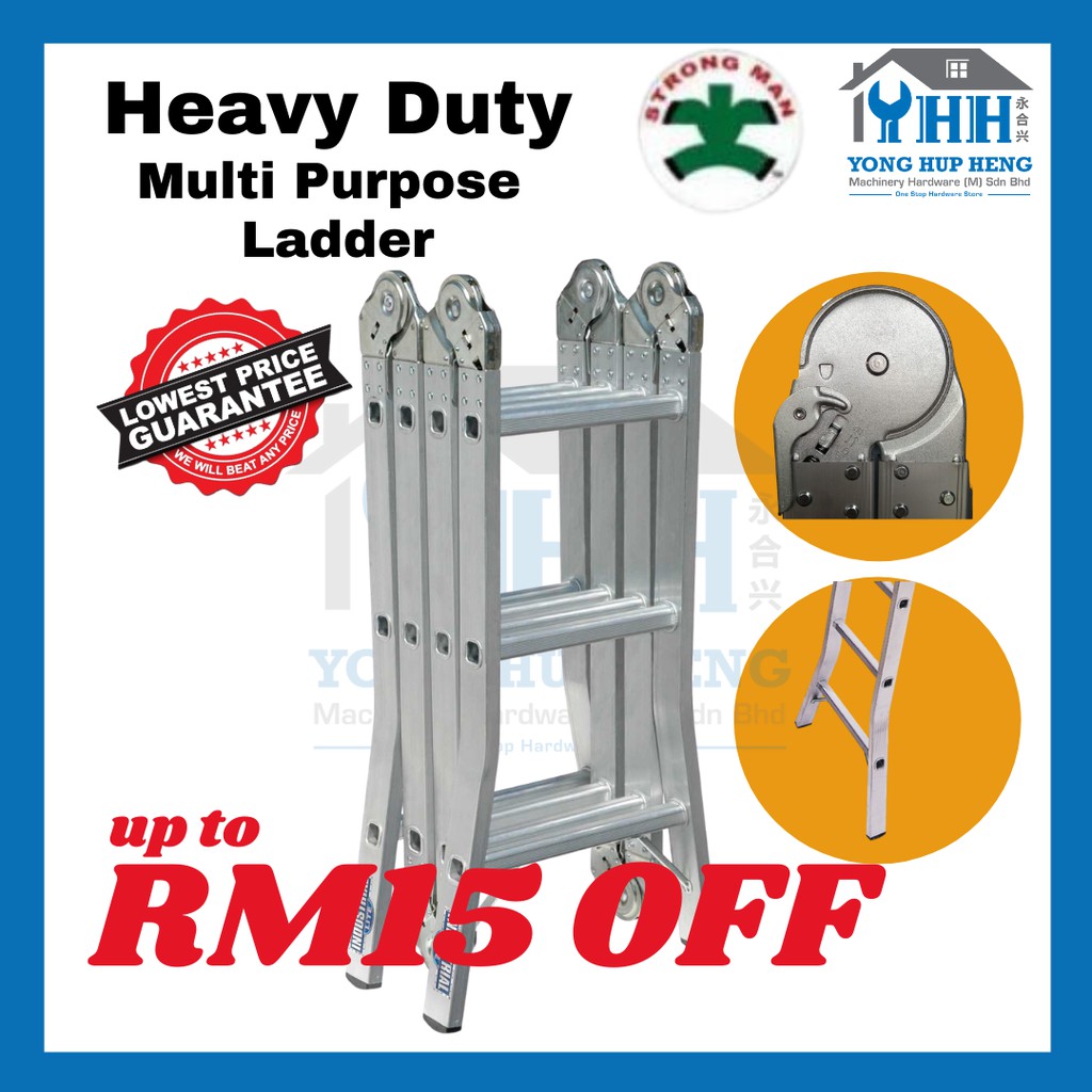 Strongman Ladder 20 Steps Heavy Duty Multi Purpose Strongmanfolding ...