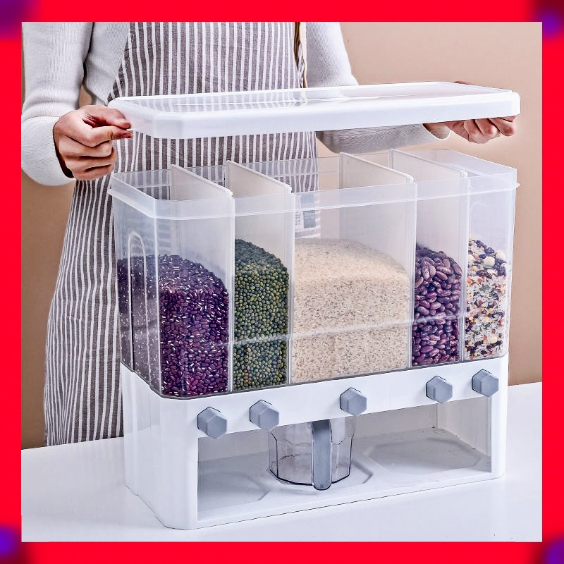 【In Stock】 Sealed Rice Storage Box Cereal Grain Container Dry Food ...