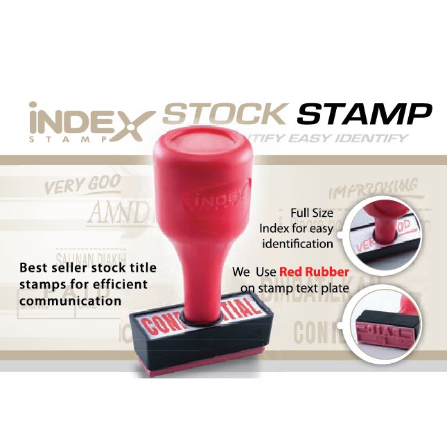 Office Phrase Made Perkataan Index Stamp Red Rubber Stamp Handle (No ...