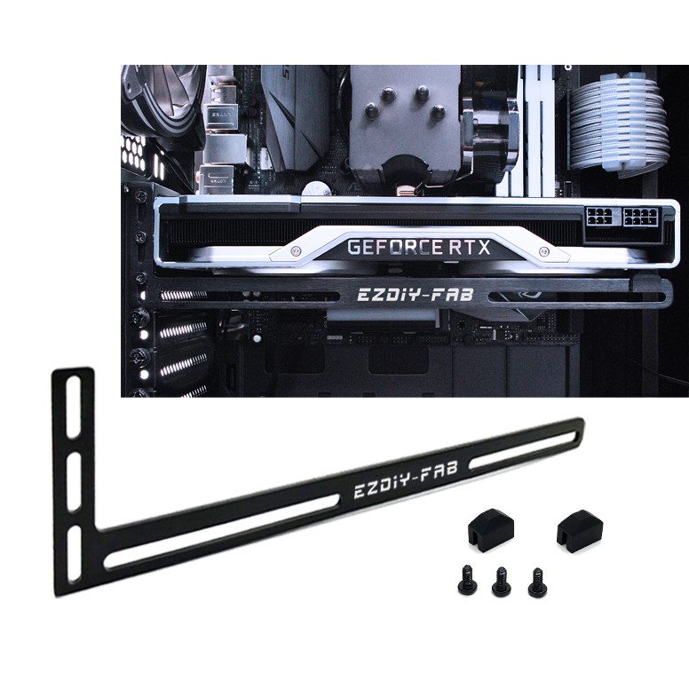 EZDIY-FAB Graphics Card Support Bracket GPU Shell 3mm Aluminum-Black ...