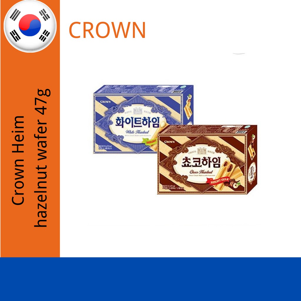 [Korea Crown CROWN] Ou Cream Hazelnut Wafer Snacks CROWN Cream Flavor ...