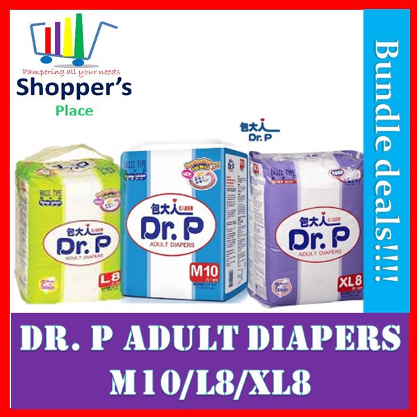 Dr.P Adult Diapers M10/L8/XL8/Tena Dr.P Adult Diapers M10/L10/XL8 | Shopee Singapore
