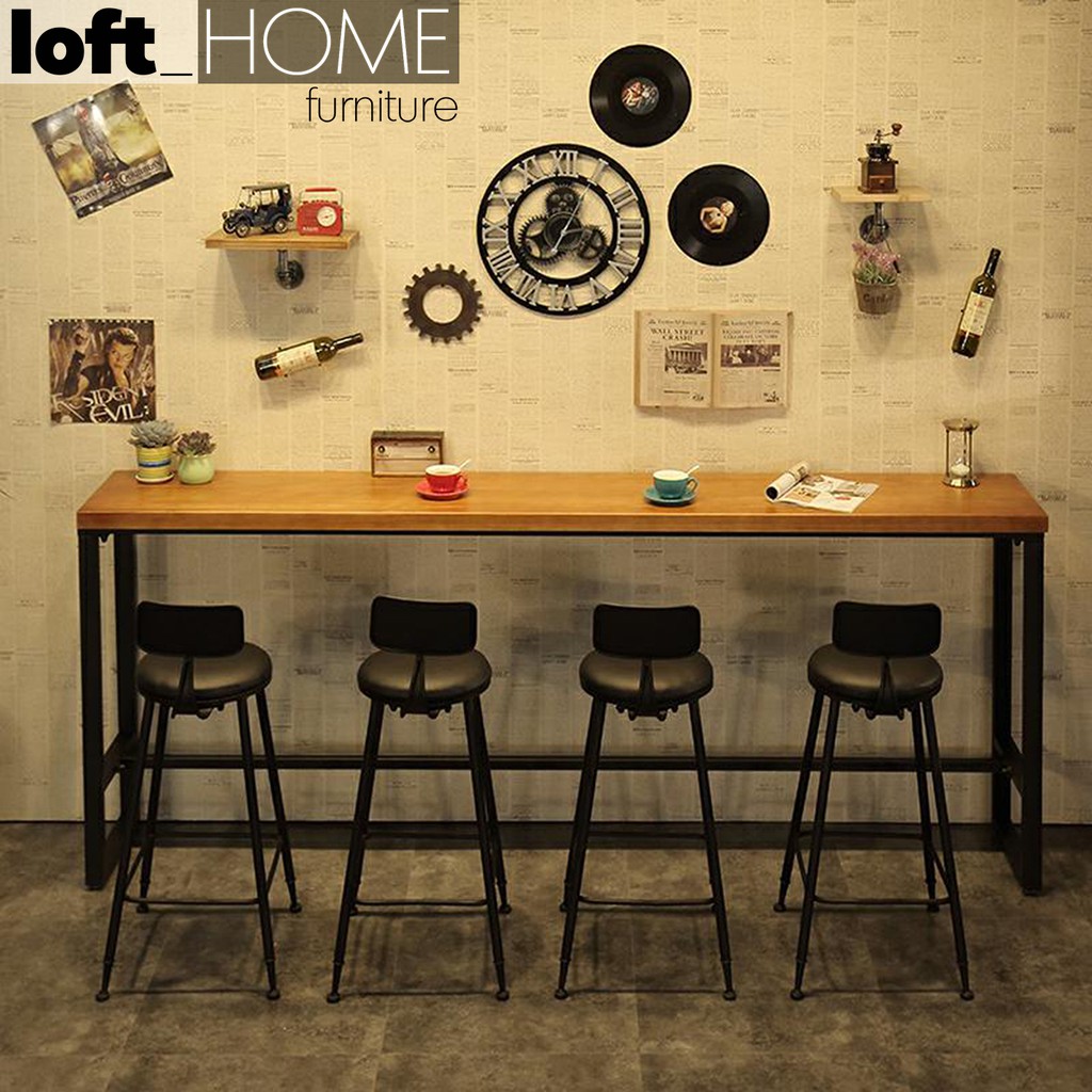 Loft Home Industrial Pine Wood Bar Table STARBUCK | Shopee Singapore