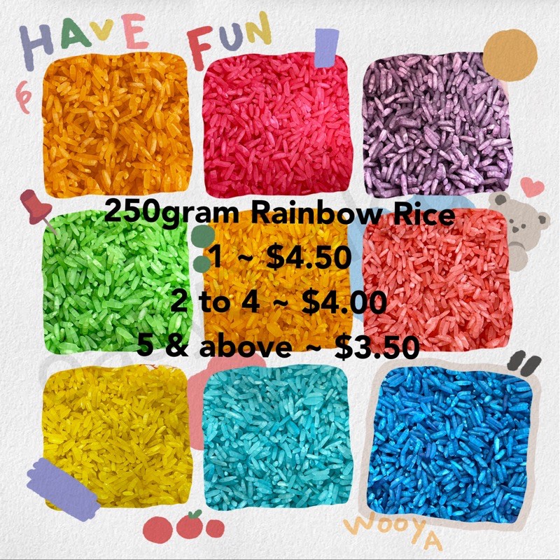 250g Rainbow Rice or Colour Rice for Sensory Play Motor Skill | Shopee ...